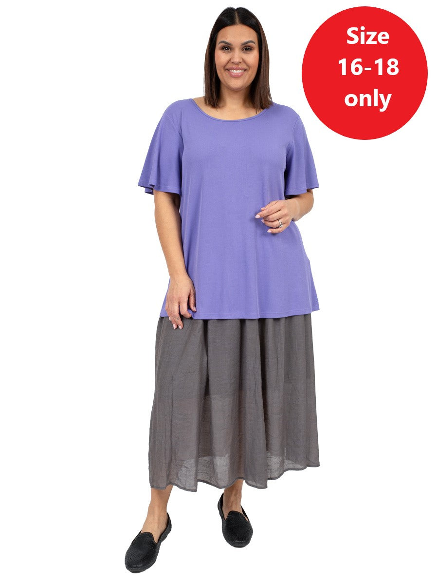 Plus Size Linen Oak Skirt - Grey - Sample | Dale and Waters