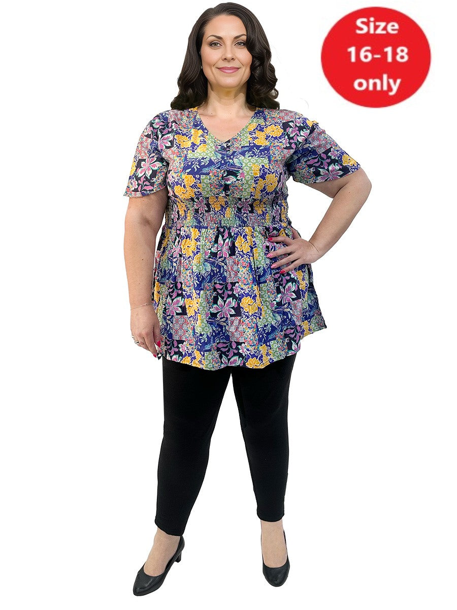 SAMPLE ONLY - Sutton Top - Purple Print