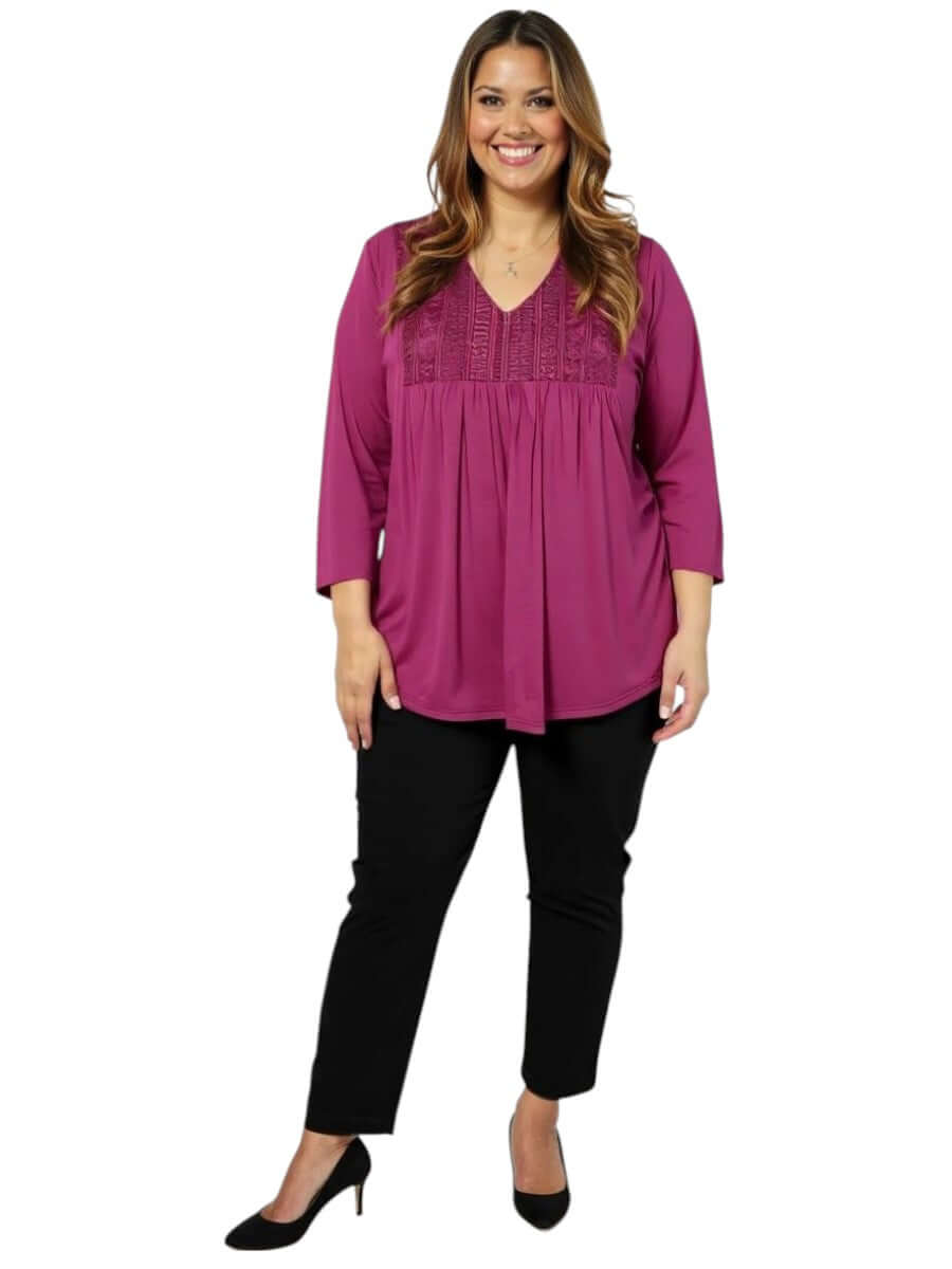 Plus Size Bellamy Top – Plum | Dale and Waters