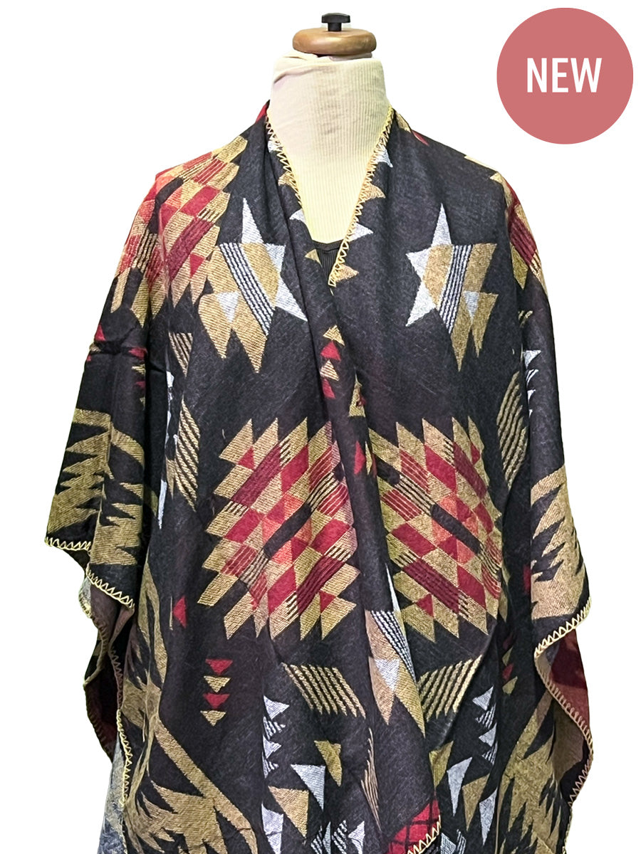 U Shape Poncho - Triangle Print | Dale and Waters