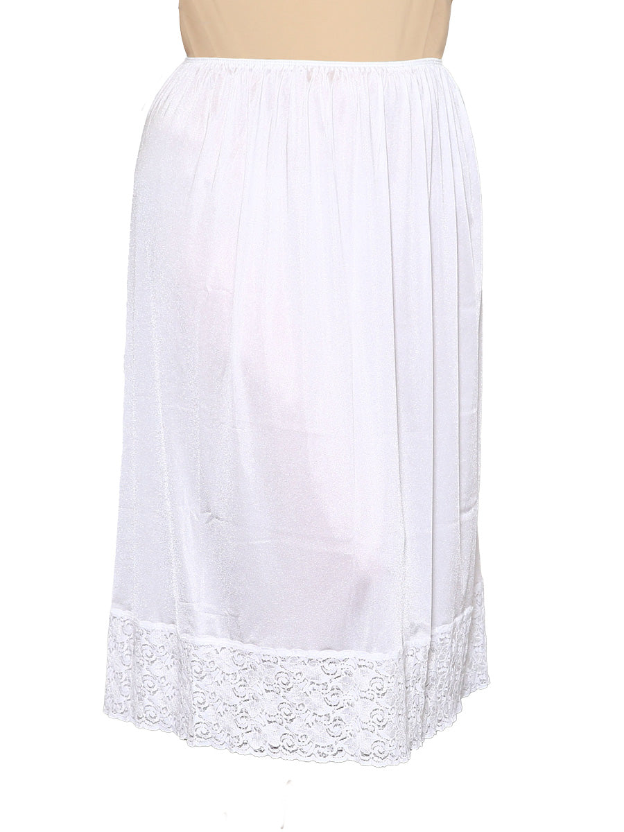 1/2 Slip Wide Lace - White**