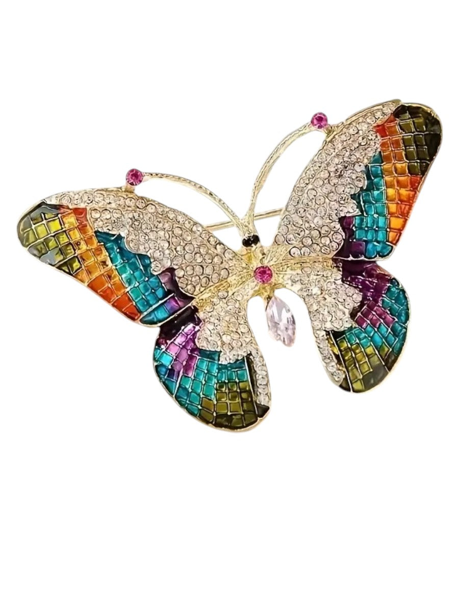 Butterfly Chest Pin - Multi Coloured*