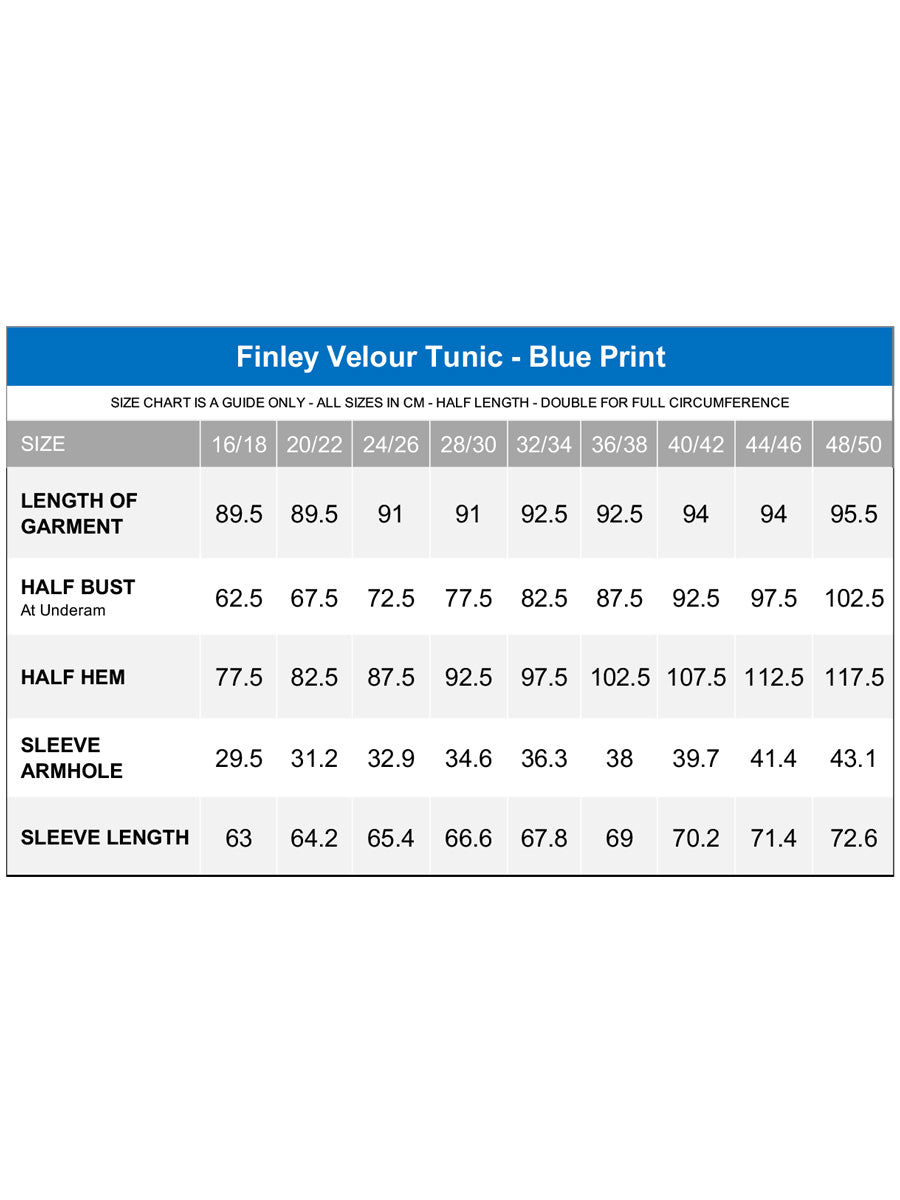 Finley Velour Tunic - Blue Print