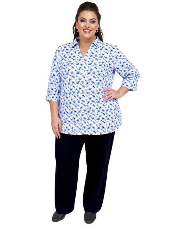 Plus Size Hunter Top – White Print | Dale and Waters
