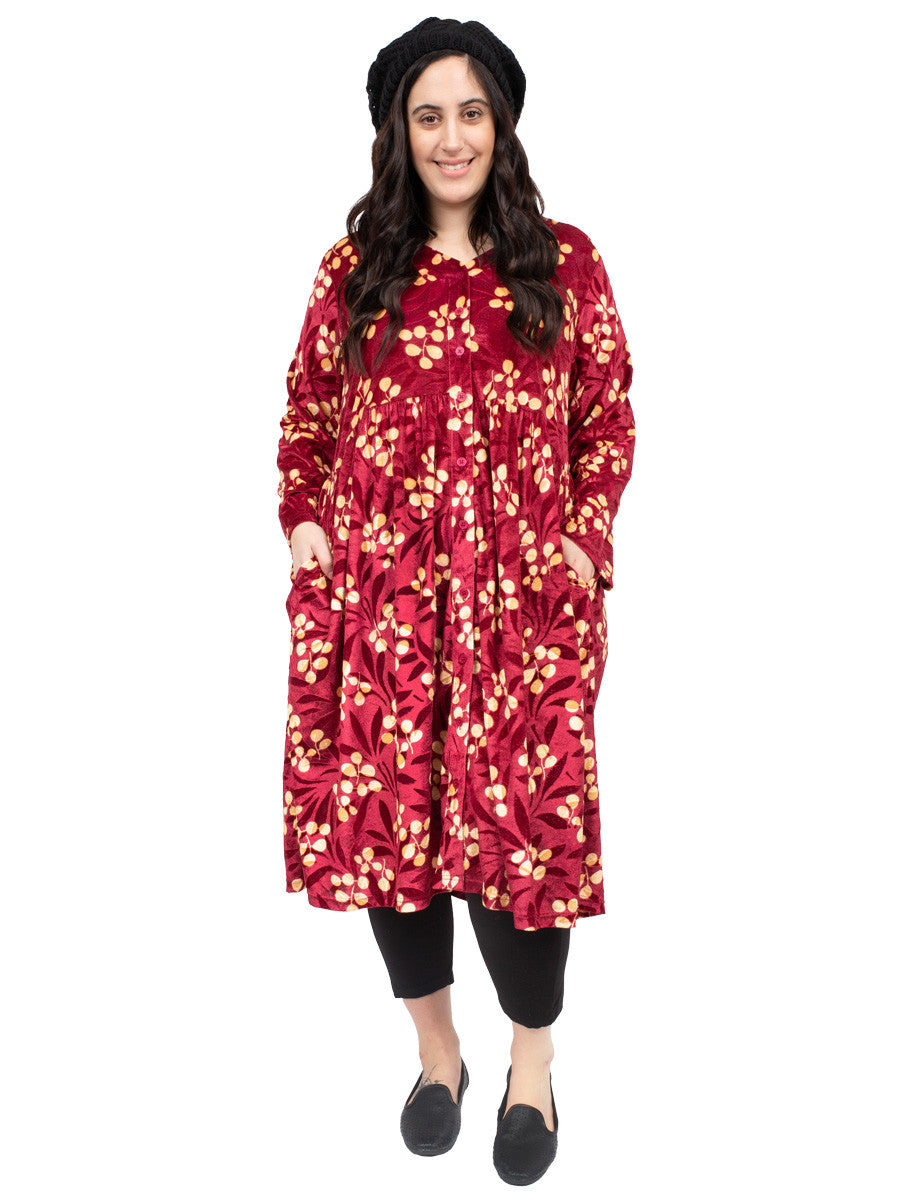 Scarlett Velour Dress - Rust Print* – Dale and Waters