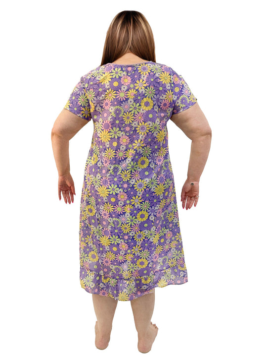 Plus Size Annabelle Nightie - Purple Print | Dale and Waters