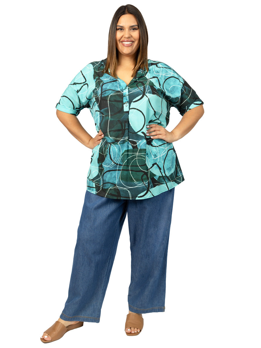 Stratton Top - Green Print*