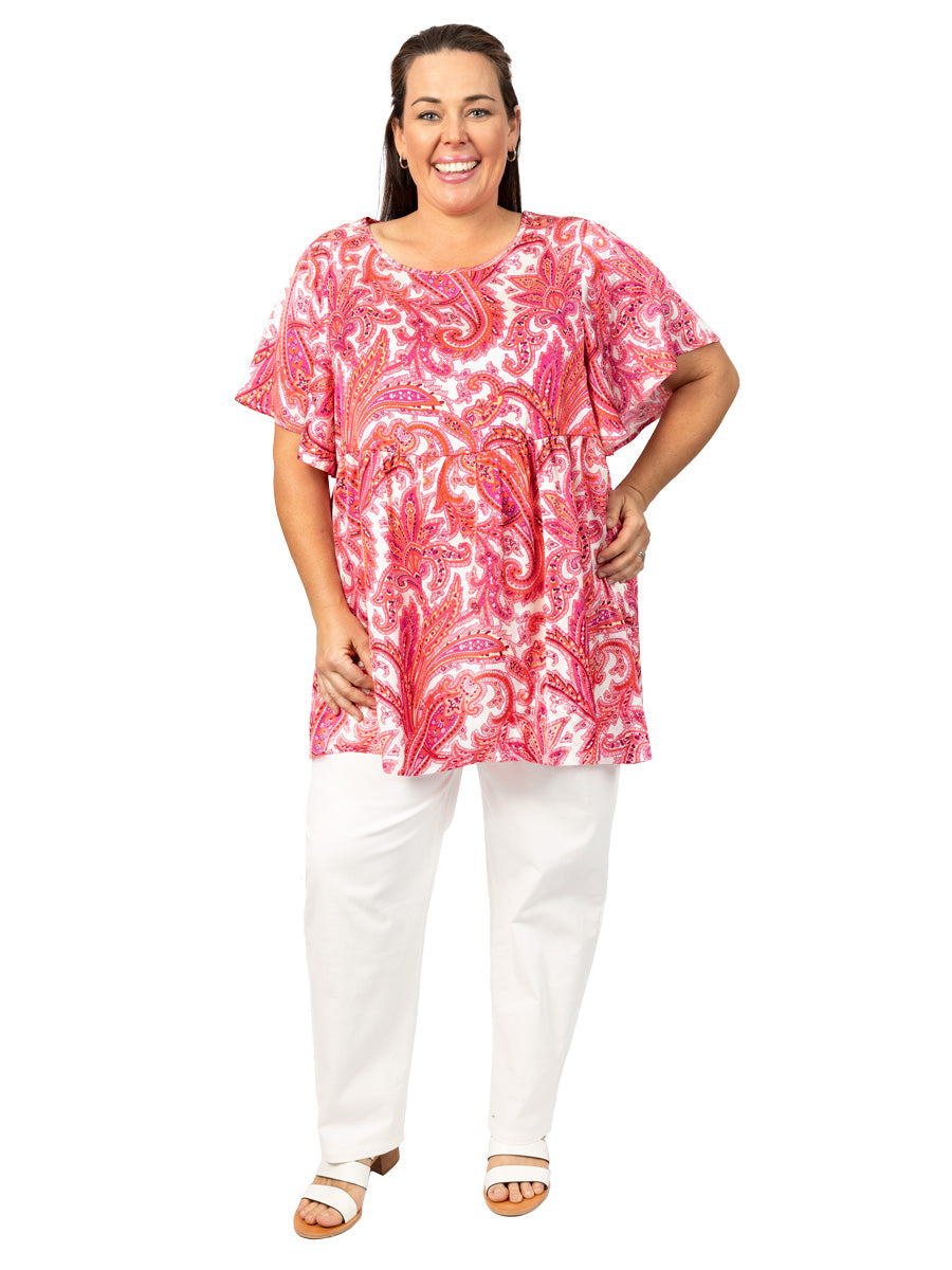 Willabelle Top - Pink Print