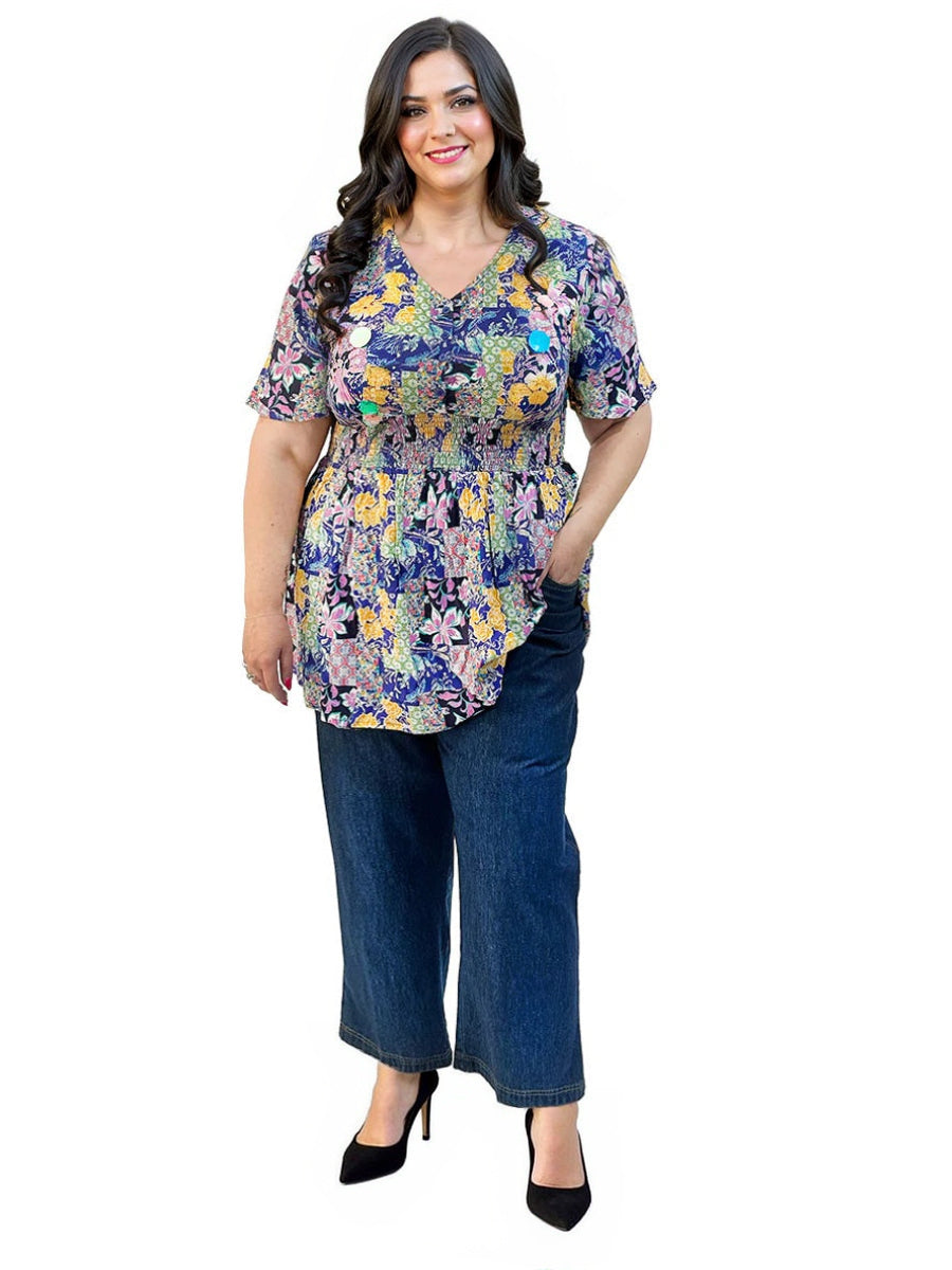 Plus Size Sutton Top - Purple Print | Dale and Waters