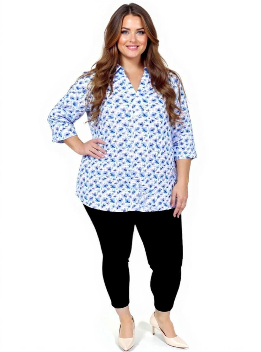 Plus Size Hunter Top – White Print | Dale and Waters