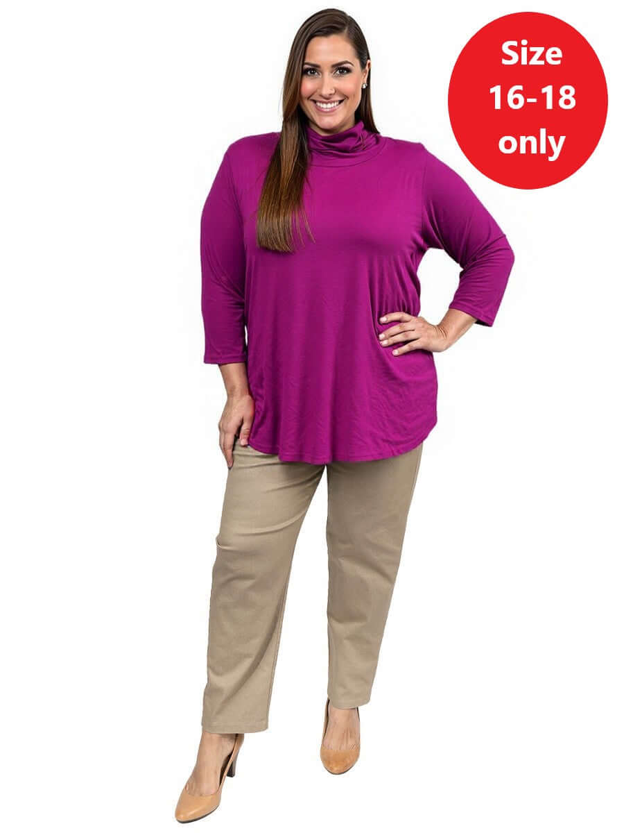 Plus Size Skivvy Top - Pink - Sample | Dale and Waters