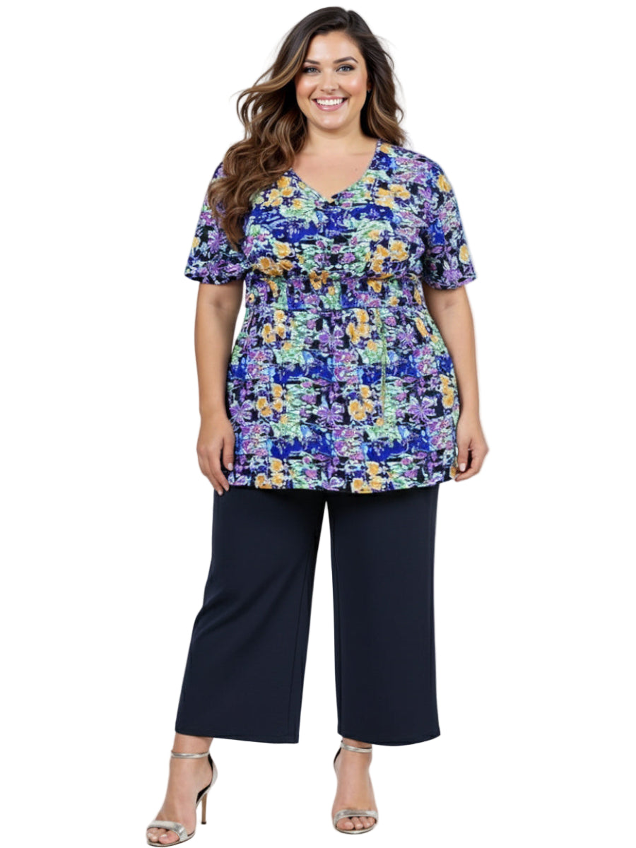 Plus Size Sutton Top - Purple Print | Dale and Waters